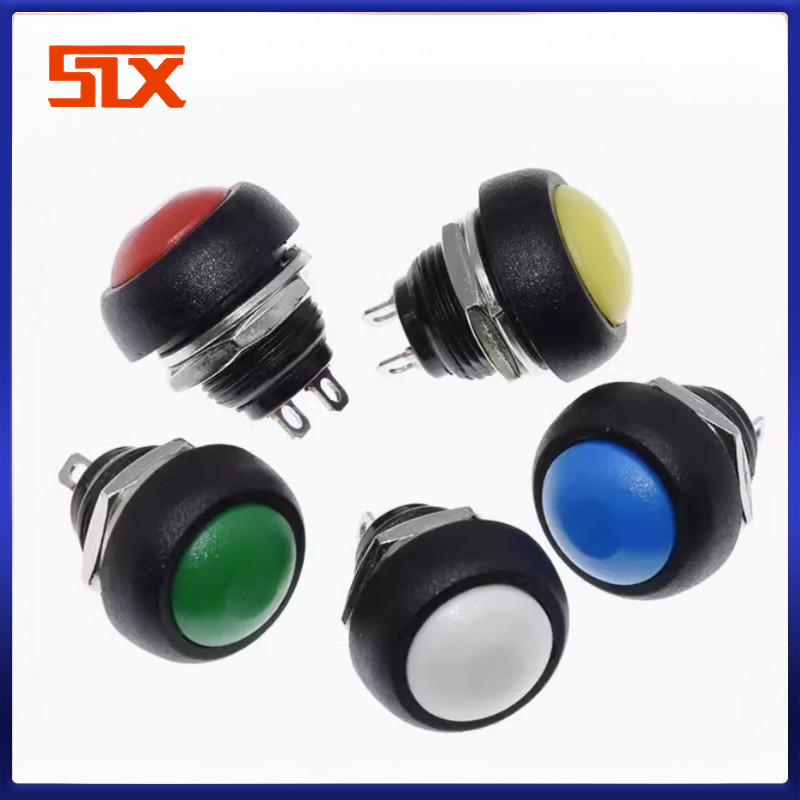 1/5Pcs 2Pin Mini Switch 12mm 1A Waterproof Switch Pbs33b 12v Momentary ...