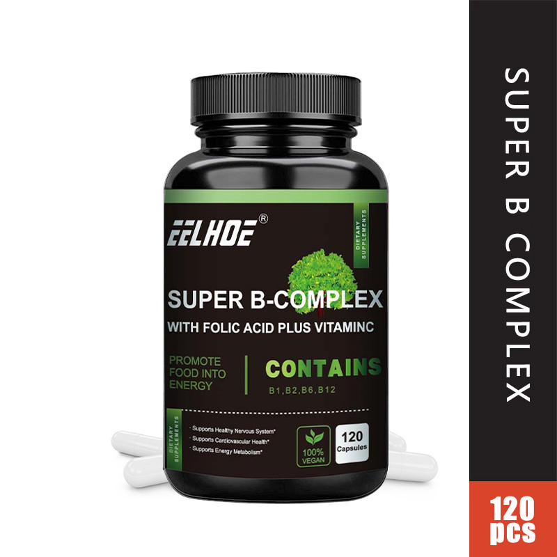 EELHOE Vitamin B Complex, with Vitamin C Including B12, B1, B2, B6 ...