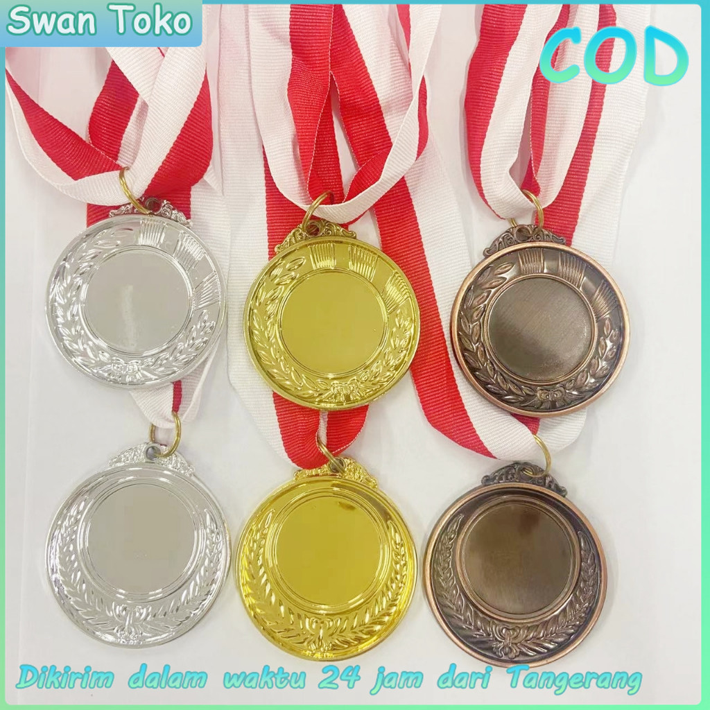 Award Medal / Medal in Gold Silver Bronze color plus rope (Metal, zinc ...