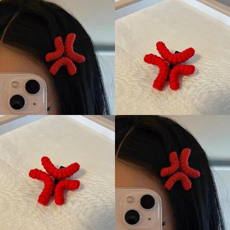 Angry hairpin angry creative funny duck bill clip crocheted wool ...