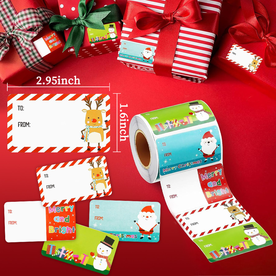 500Pcs/Roll Envelope Merry Christmas Decorations For Home 2025 Cristmas ...