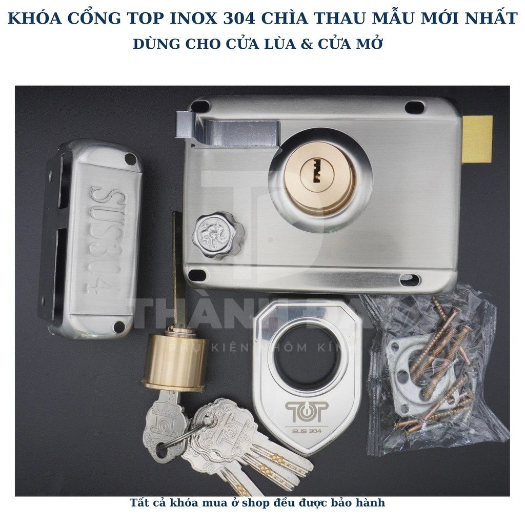 TOP 304 stainless steel gate lock with brass key, new model 2024 (Hook ...