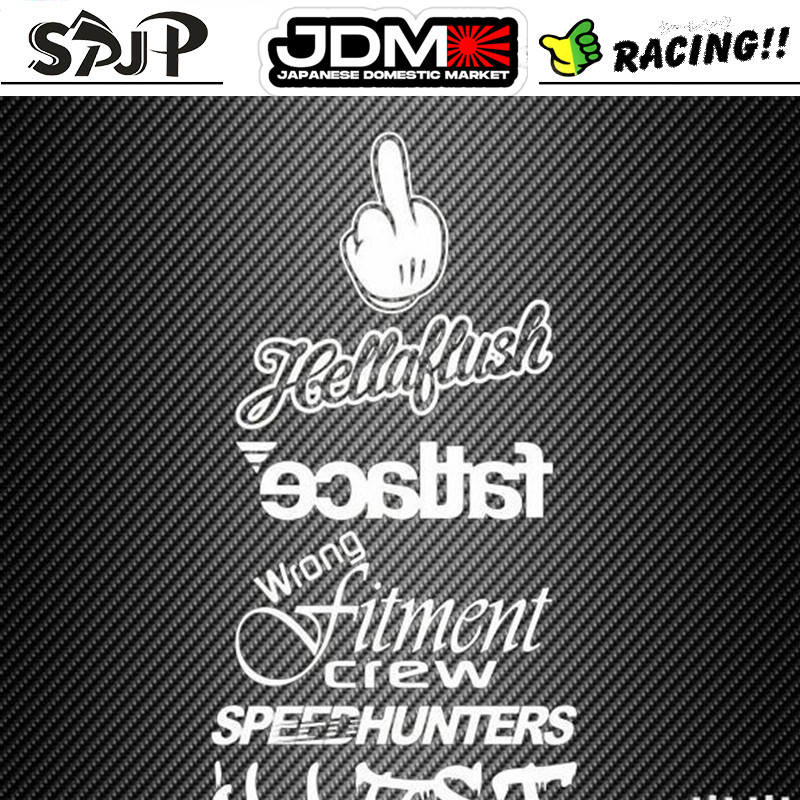Car Sticker JDM Modified Sticker Text Car Sticker Waterproof Trend ...