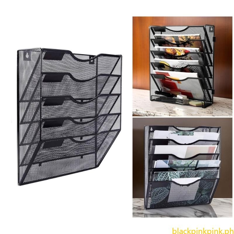 BLACK Multiple Layer Metal Mesh File Organizers Office Desk Organizers ...