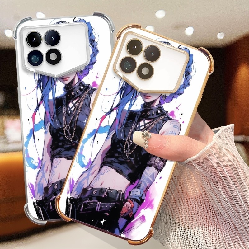 arcane League of Legends jinx (5) Plating Phone Case For Xiaomi POCO X6 ...