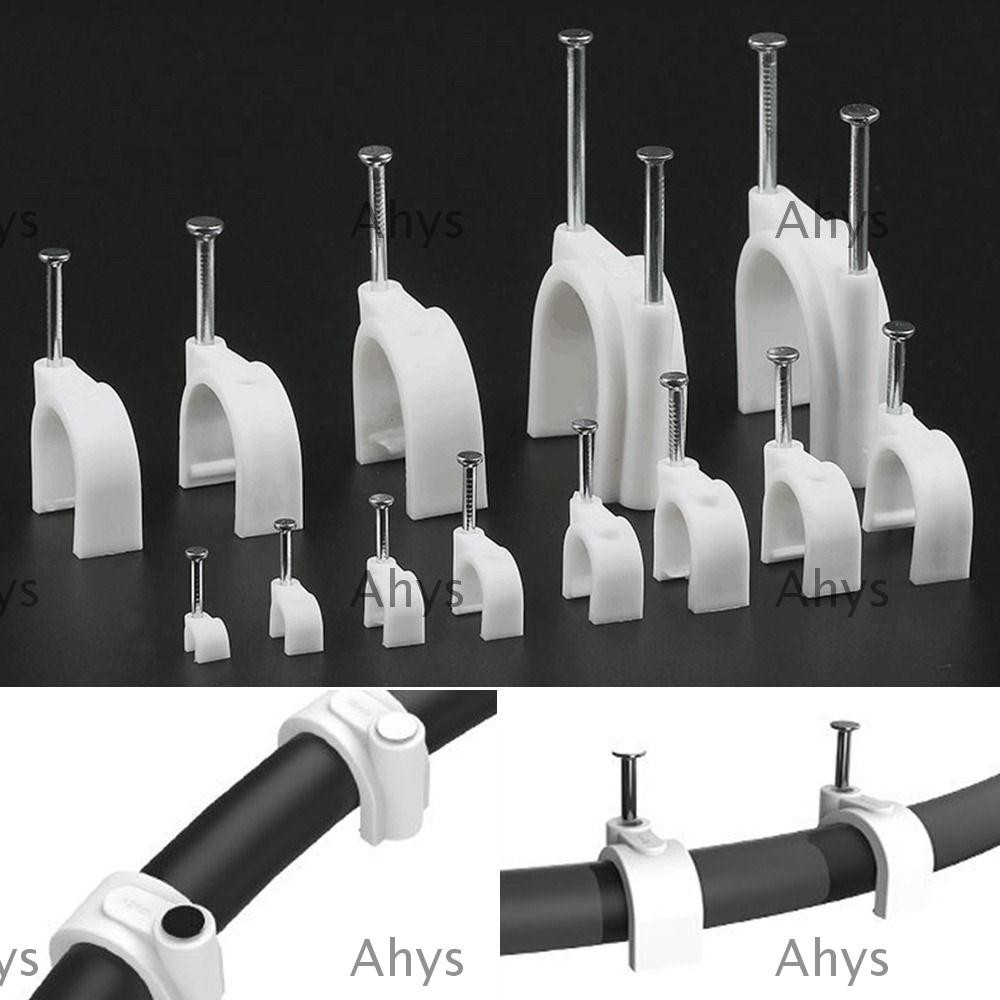 AHYS 100pcs Cable Clips, U Shape PVC Pipe Circle Wall Clip, Durable ...