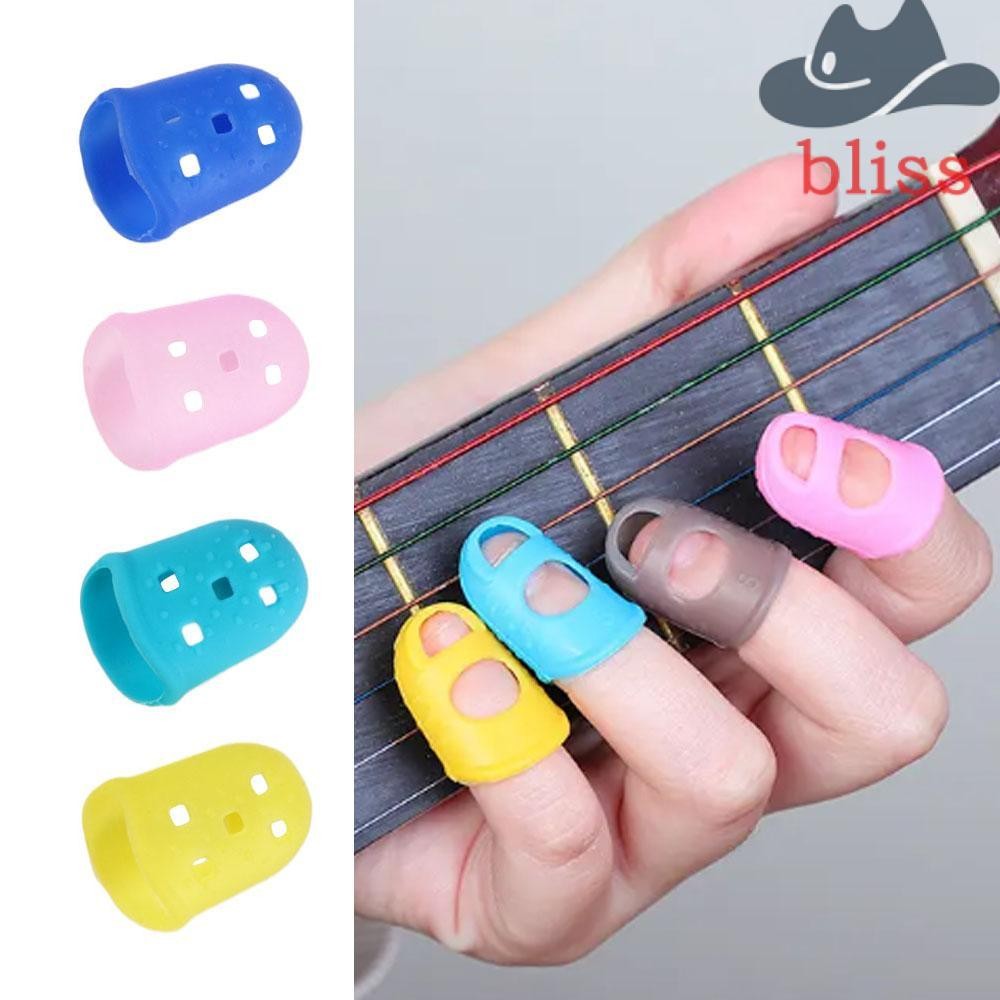 BLISS 4pcs/set Guitar Fingertip Protectors, Non-Slip Rubber Thimble ...
