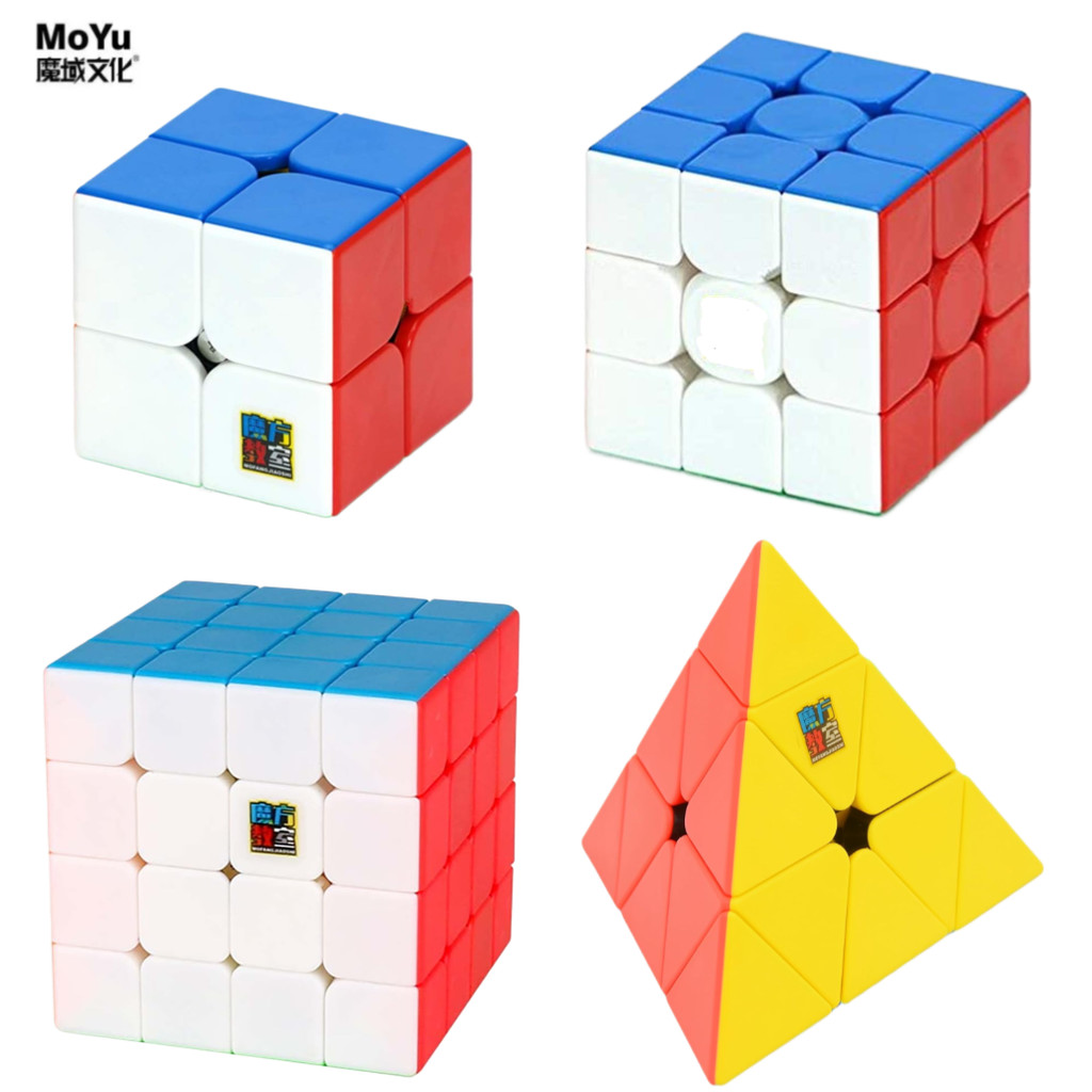 Moyu Cube 2x2 3x3 4x4 Pyramid Stickerless Cube, Smooth Magic Cube Game ...