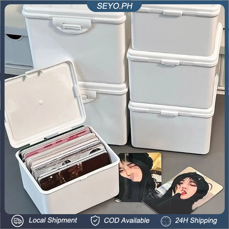 White Kpop Photocard Storage Box Idol Cards Photos Collection Box ...