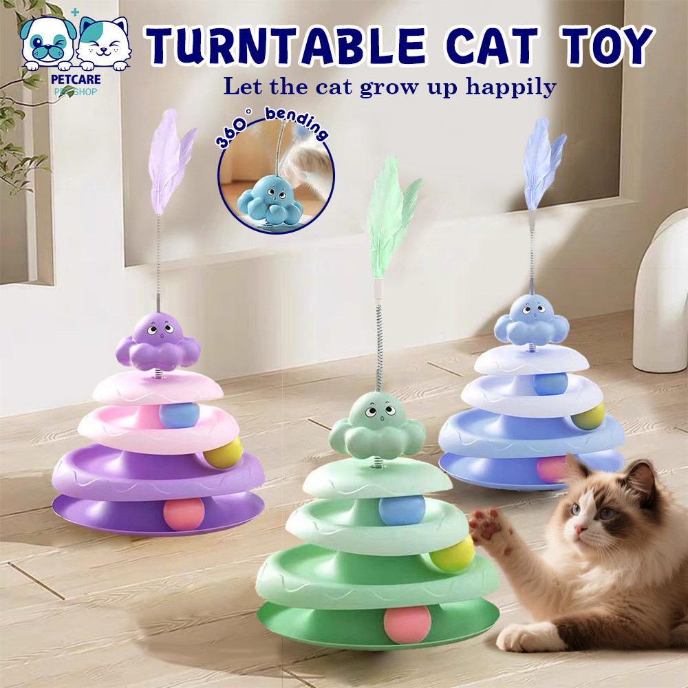 Cat Turntable Tower With Toy Balls Cat Four-layer Turntable Toy Pet ...