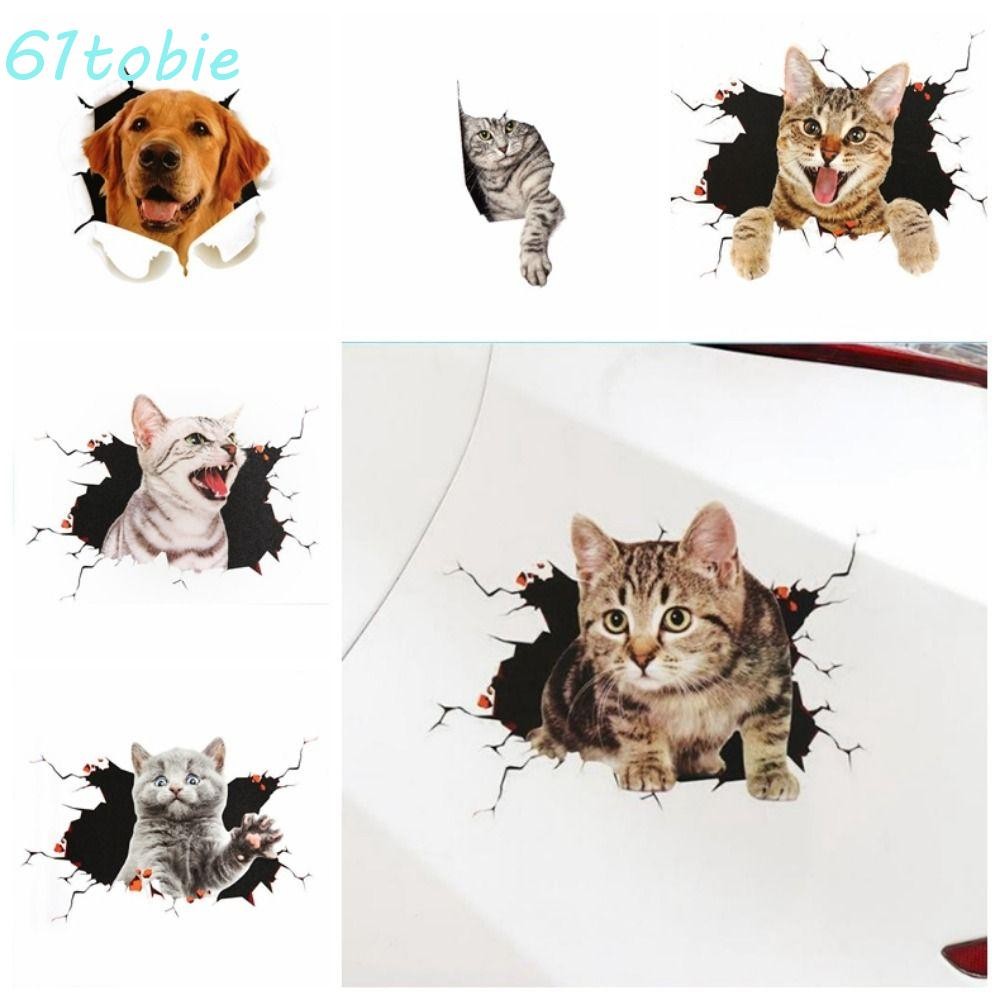 TOBIE Simulation Cats Car Sticker, Waterproof 3D Cat Car 3D Cat ...