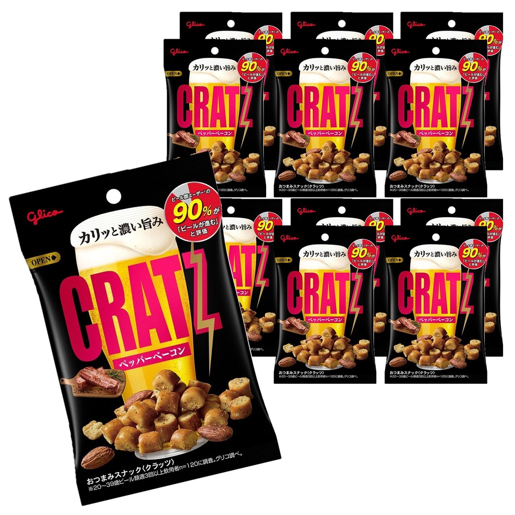 Cratz Pepper Bacon, 42g x 12 bags, Ezaki Glico. Perfect with beer ...