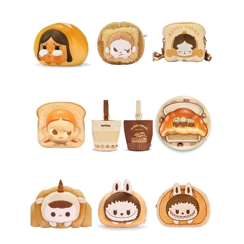 PopMart labubu cute grain roasted bread series Crybaby Genuine100 ...