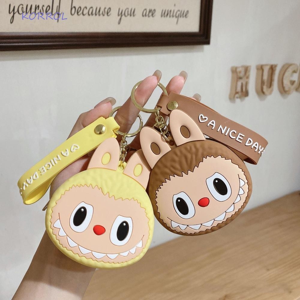 KORROL Labubu Zero Wallet, Silica Gel Anime Peripherals Labubu Key Ring ...