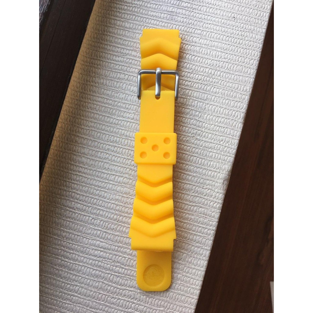 A Yellow Rubber Strap 20mm for divers watch (replacement for Seiko ...