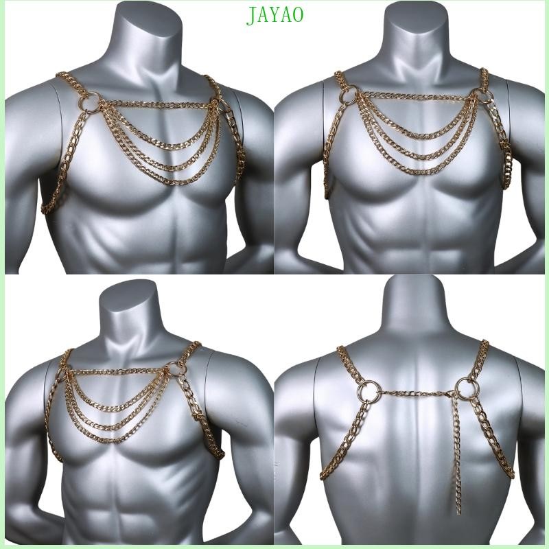 JAYAO Men Fashion Clothing Accessories Metal Cosplay Hollow Out Body ...