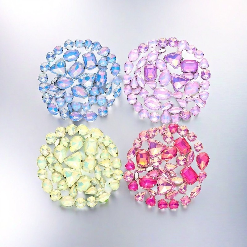 jelly 50pcs Glitter Mixed Shape mixed size candy stones Rhinestone with ...