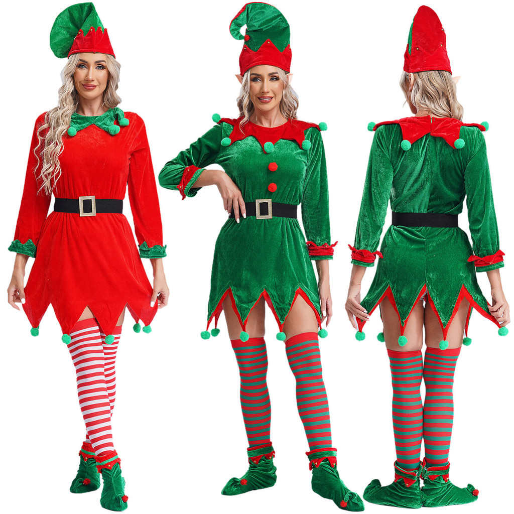 Miaeowve 6Pcs Adult Unisex Christmas Elf Cosplay Costume Accessories ...