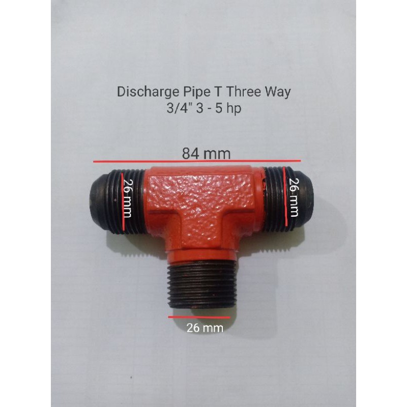 Discharge Pipe T Three Way 3/4 Inch Air Compressor 3 HP - 5 HP | Shopee ...