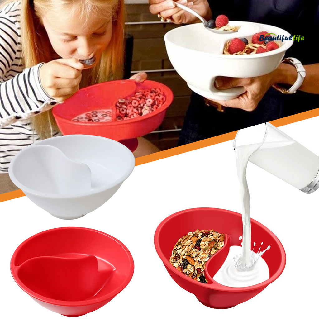 Beautifullife Cereal Separator Bowl Wet And Dry Spiral Slide Cereal ...
