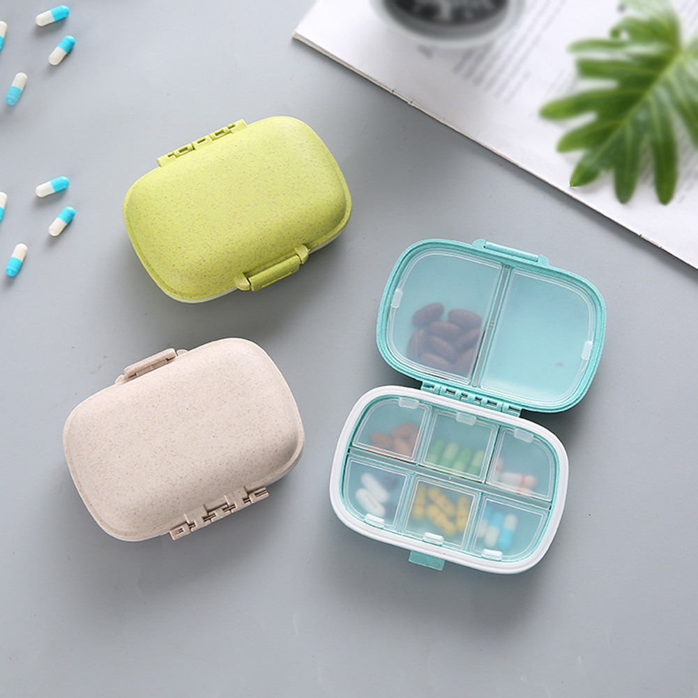 GG+1Pc Mini 8 Grids Pill Case Pillbox 7 Days Weekly Medicine Tablet ...
