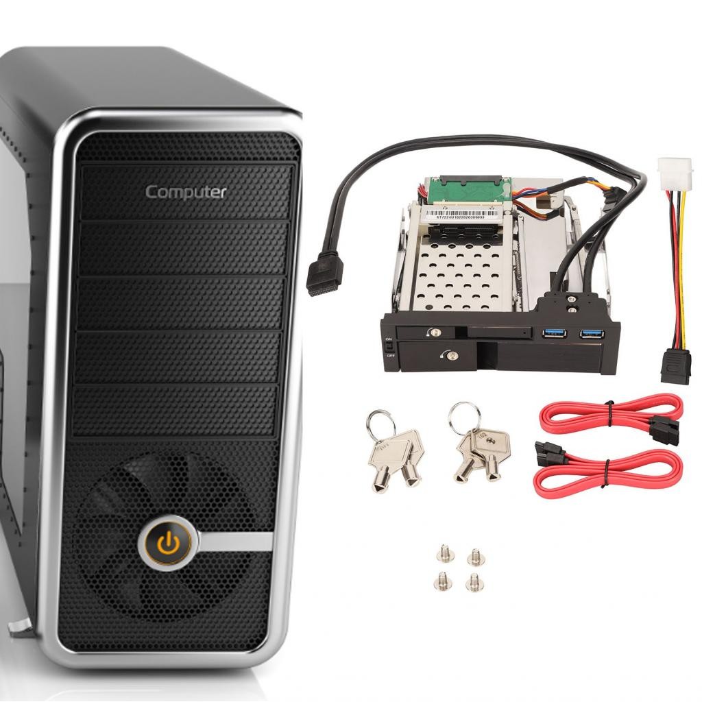 Tominihouse Internal HDD Mobile Rack Dual USB3.0 Secure Connection 3.5 ...