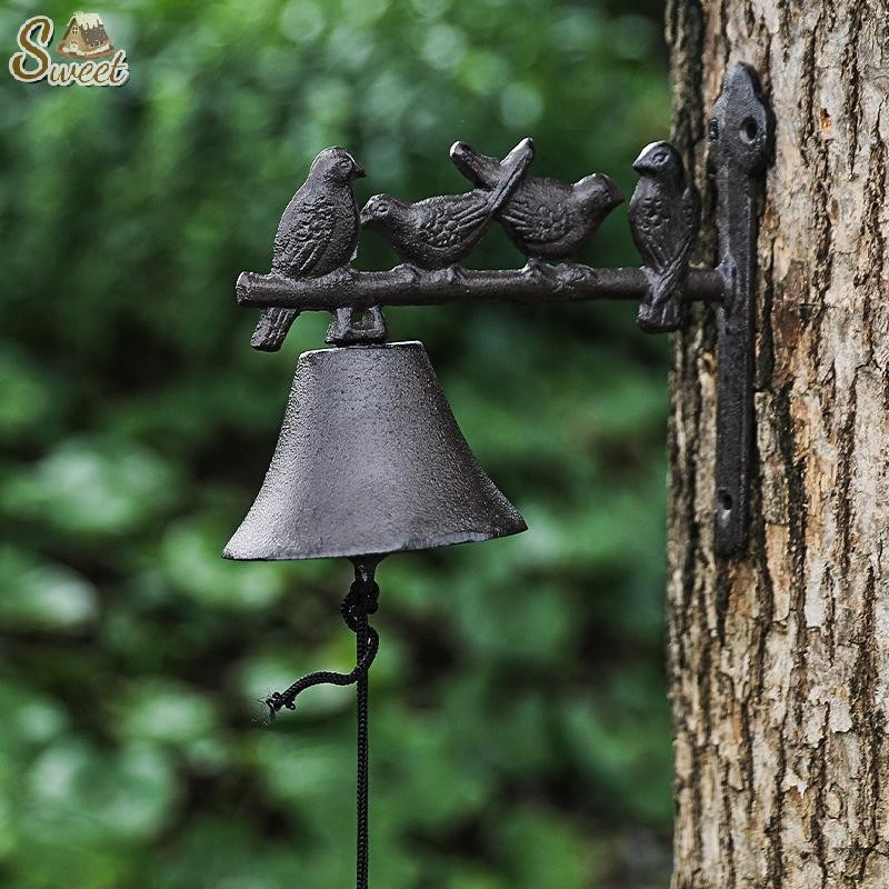 Sweethouse European Retro Four Birds Cast Iron Hand Cranking Wall Bell ...