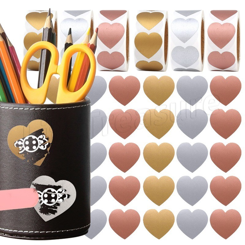 Heart Scratch Off Stickers Labels - Color Blank Sticker - Self-Adhesive ...