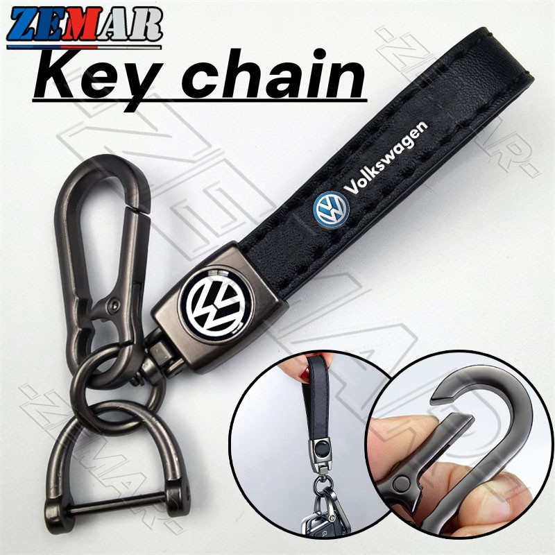 Volkswagen Leather Metal Car Keychain Motorcycle Key Holder High-end ...