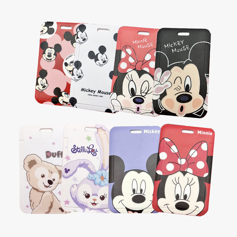 Couple Mickey Mouse Name Tag Card Holder School Card Protective Case ...