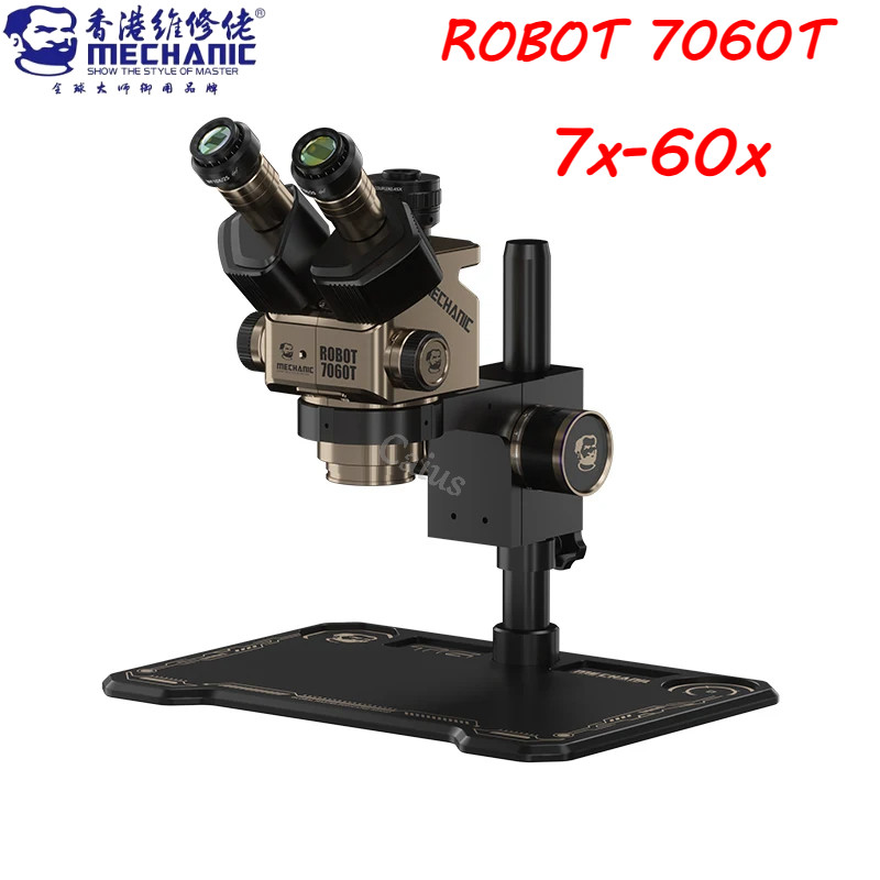 MECHANIC ROBOT 7060T Large Vision Trinocular Stereo Microscope WF10X25 ...
