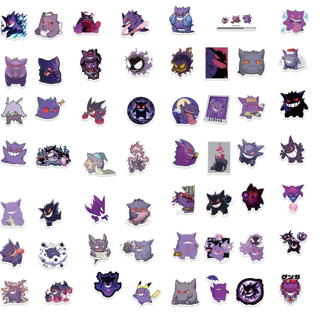 55 Pokémon Gengar stickers, cartoon cute little sprite designs for ...