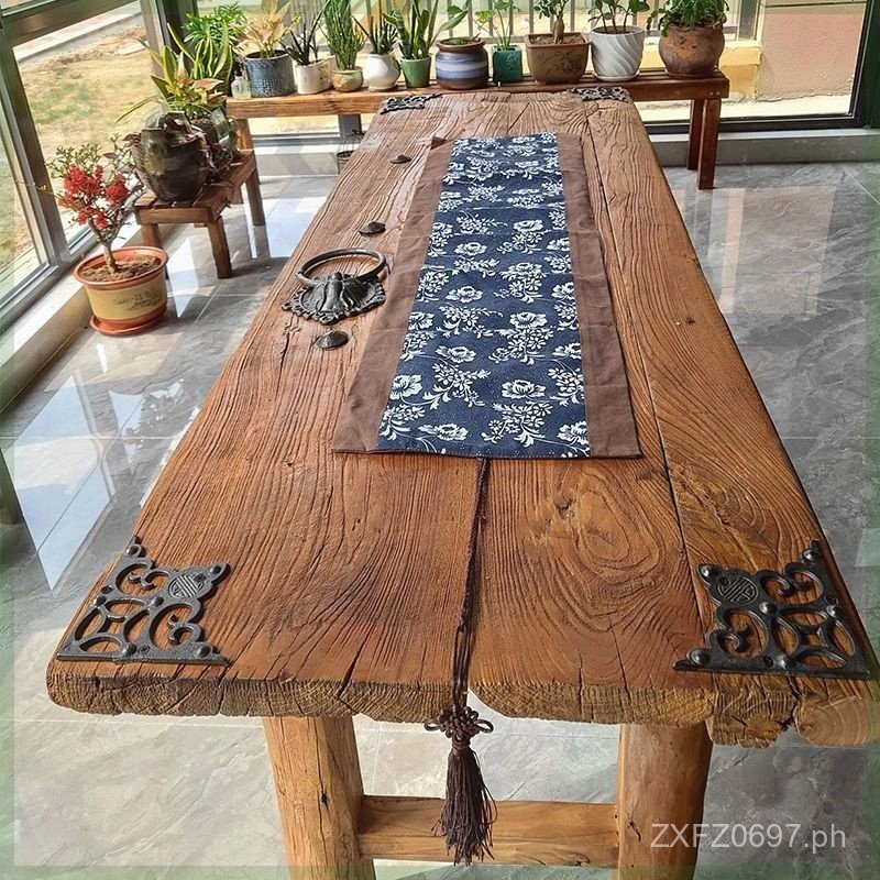 Y Fine3Old Elm Wood Door Panel Table Retro Nostalgic Bar Counter Old ...