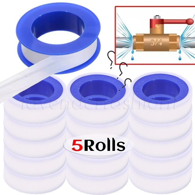 5 Rolls PTFE Water Pipe Tape - Thread Sealing Pipe Tape - Waterproof ...