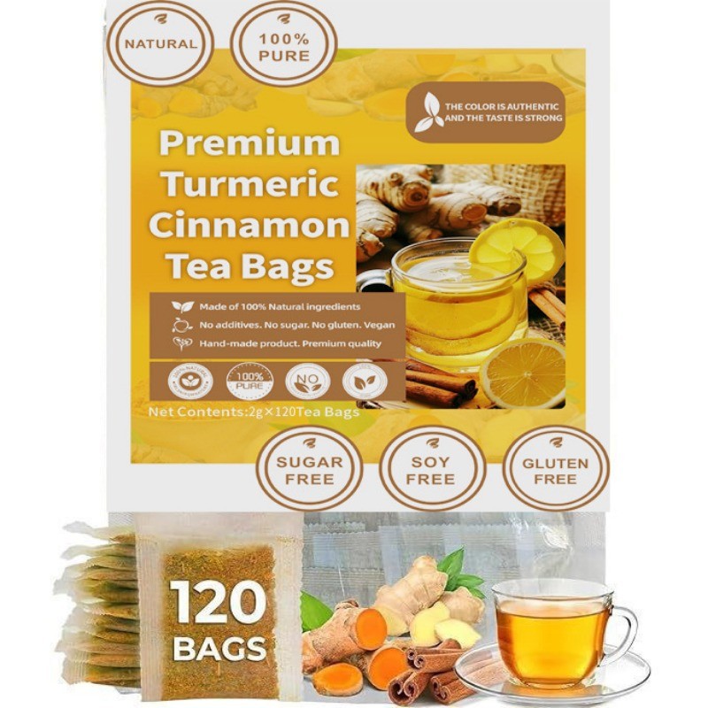 120 Bags Premium Turmeric Ginger Cinnamon Tea, Improve Digestion ...