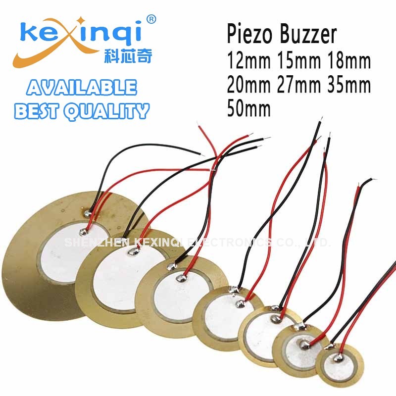 (5-10pcs) Piezoelectric Buzzer with Wire 12mm 15mm 18mm 20mm 35mm 50mm 27mm Piezo Ceramic Wafer ...