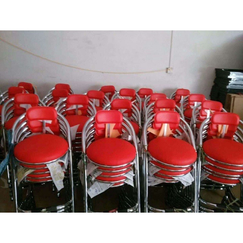 Stainless Steel Backrest Arcade Game Chair with Stool Bar Counter City ...