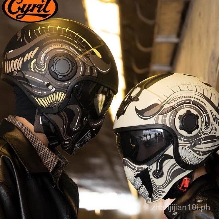 CYRIL Selo Men's Full Face Helmet Motorcycle Female Half Helmet Summer ...