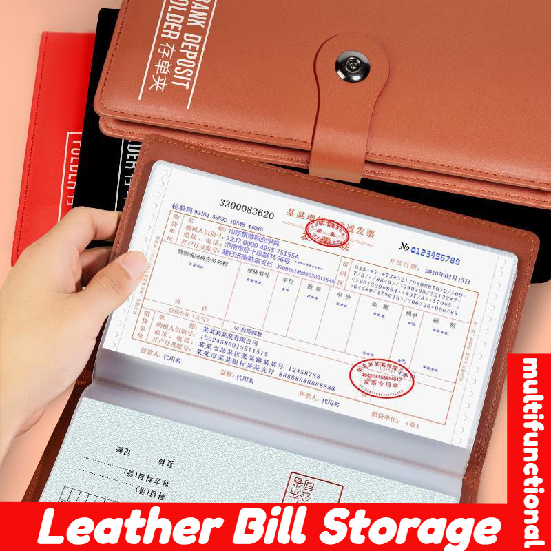 Leather Bill Storage Pu Money Storage Money Bag Book 40 Pages with ...