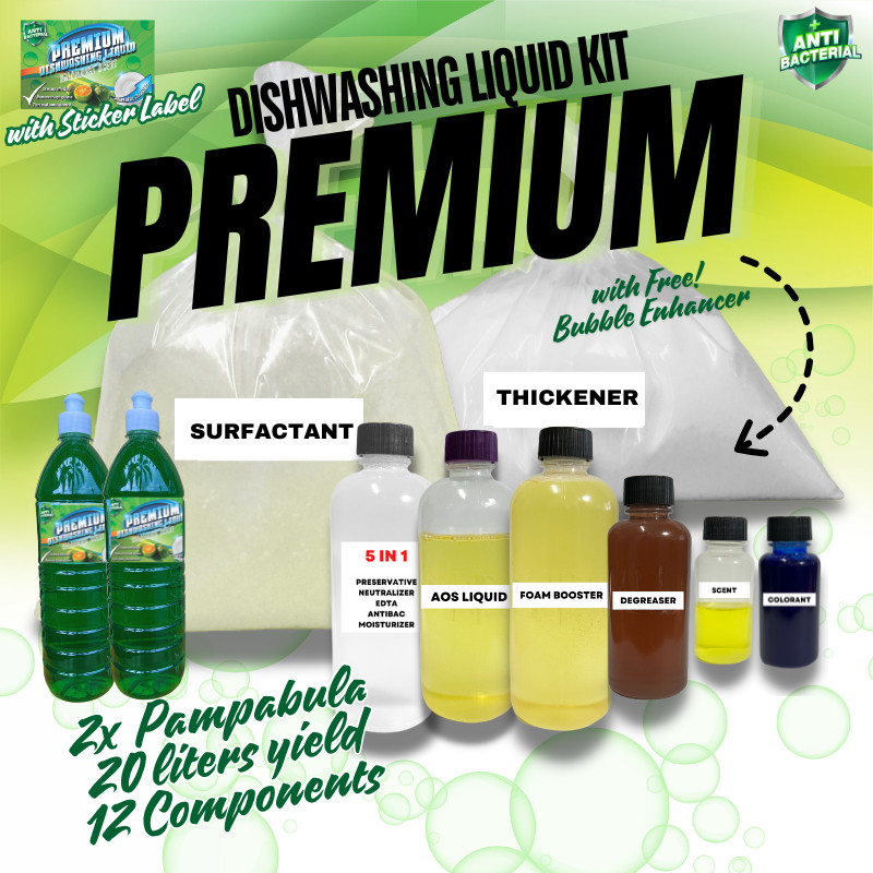 PREMIUM DIY DISHWASHING LIQUID KIT 20 LITERS YIELD 12 COMPONENTS FREE ...
