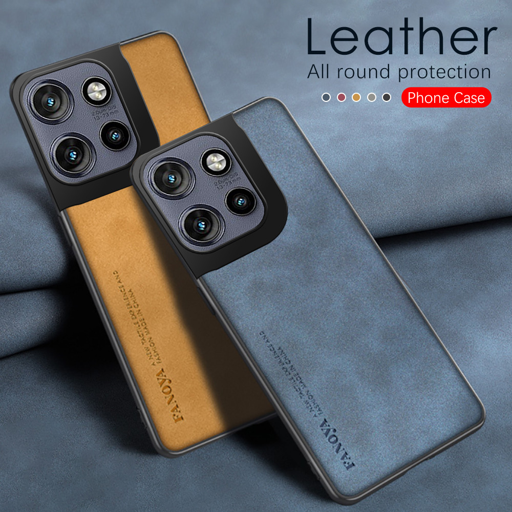 Matte Lambskin Leather Case for Motorola Edge 50 Neo 5G TPU Soft Frame ...
