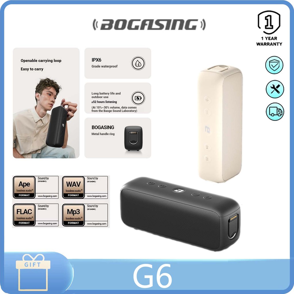 BOGASING G6 Bluetooth speaker outdoor large volume portable waterproof ...