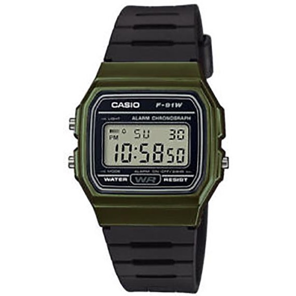 Casio F91 Retro Unisex Army Green Resin Strap Watch F-91WM-3A | Shopee ...