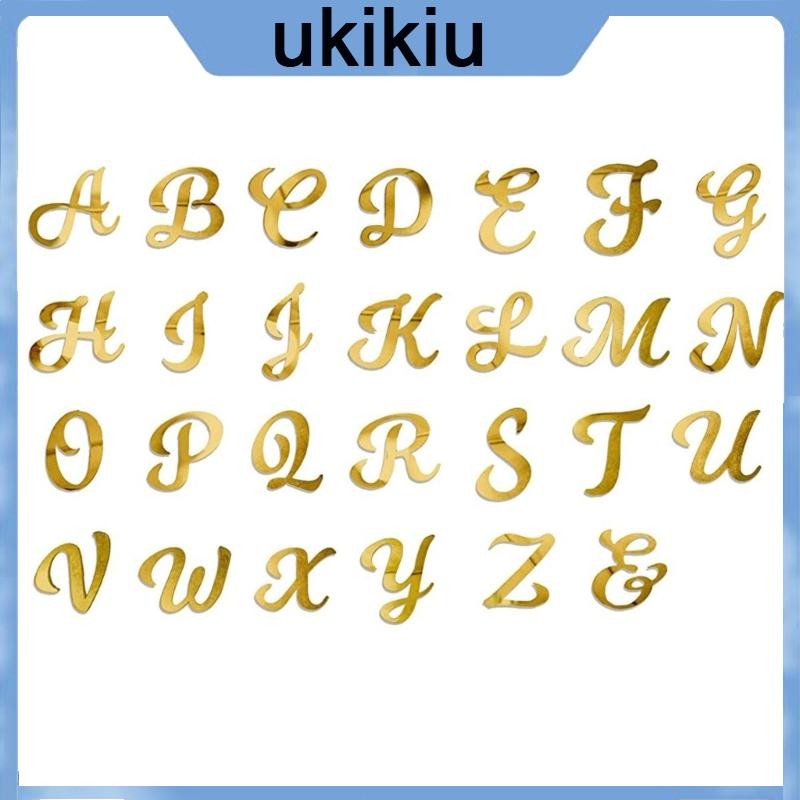 UKI Gold Acrylic Letter Cake Toppers 26Piece Alphabets Cake Decoration ...