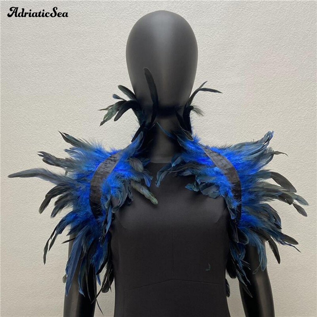 adriaticsea Soft Feather Shawl Cosplay Feather Shrug Shawl Vintage ...