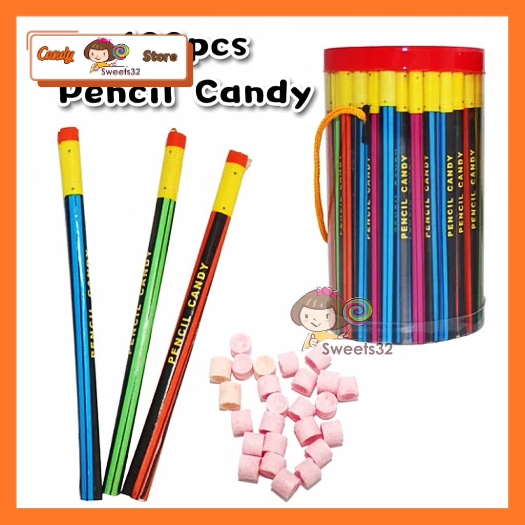 100pcs Pencil Candy (Fruit Flavored Pencil Candy) HALAL | Shopee ...
