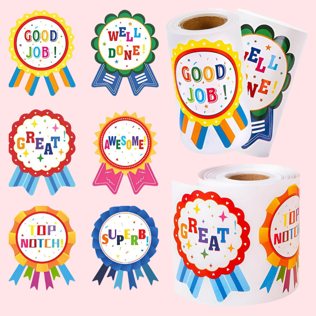 100pcs/roll Children's Medal Reward Sticker Adhesive Corsage Sticker ...