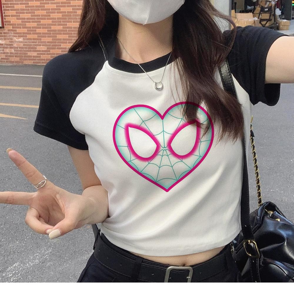 miles and gwen cyber y2k yk2 crop top Woman fairy grunge Kawaii korean ...