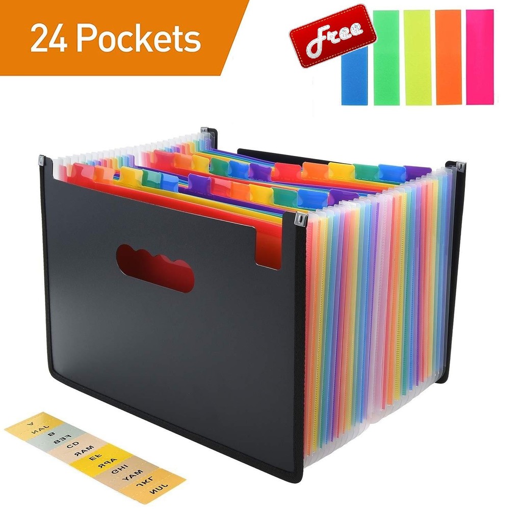 24 Pockets Expanding File Folder Organizer | Shopee Philippines