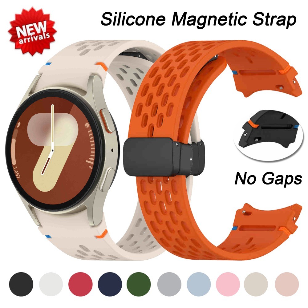 Mesh Hole Magnetic Buckle Band For Samsung watch7/6/5/4 40mm 44mm ...